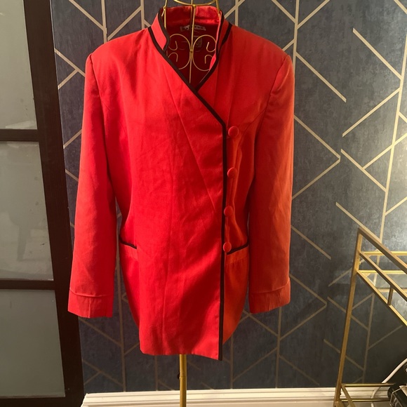 Halston Heritage | Jackets & Coats | Vintage Red Halston Blazer | Poshmark